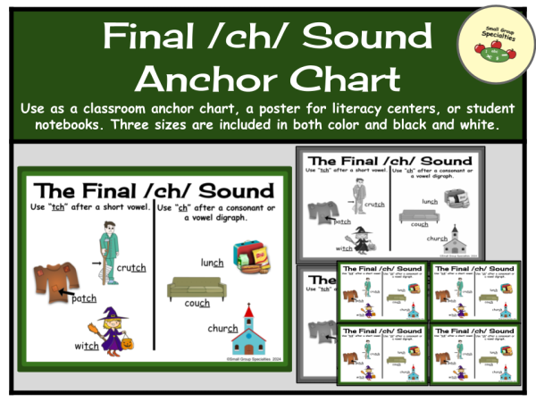 Phonics Anchor Chart - Final /ch/ With -ch & -tch | Made By Teachers