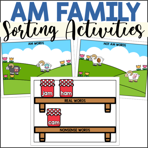 AM Word Family Sorting Activities | Made By Teachers