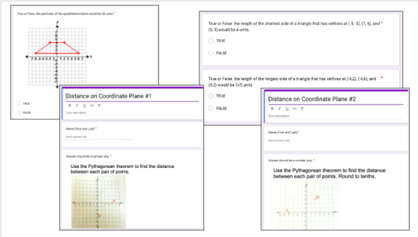 8th Math PA.GM.1.2 Distance on the Coordinate Plane (Paper/Digital ...