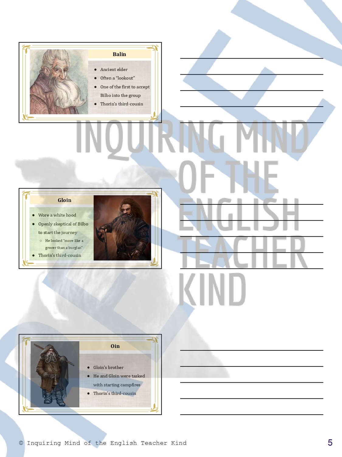 The Hobbit Introductory PowerPoint Presentation on Characters ...