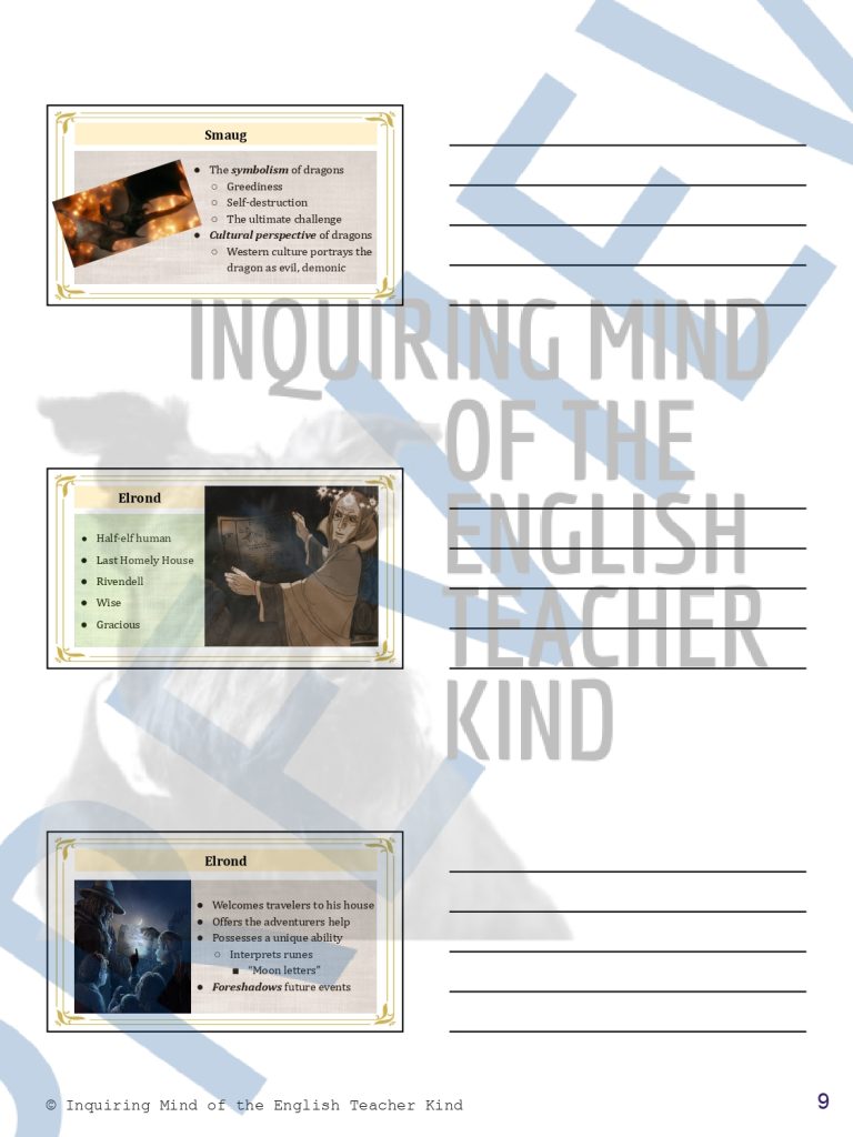 The Hobbit Introductory PowerPoint Presentation on Characters ...