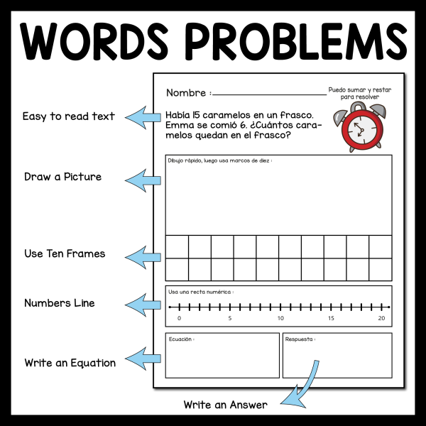 Back to School Word Problem Addition & Subtraction to within 20 ...