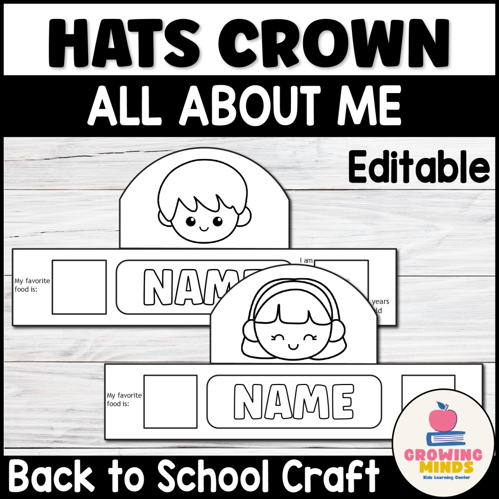 Editable All about me hat printable- Back to school Craft activity ...