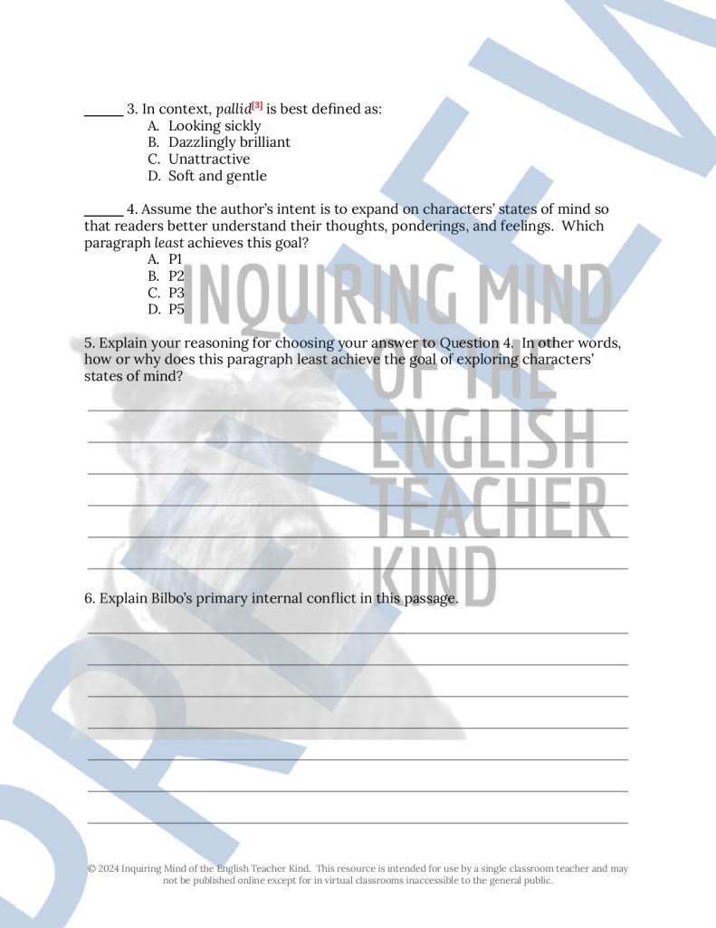 The Hobbit Quiz, Close Reading, and Vocabulary Games Bundle (Chapters ...