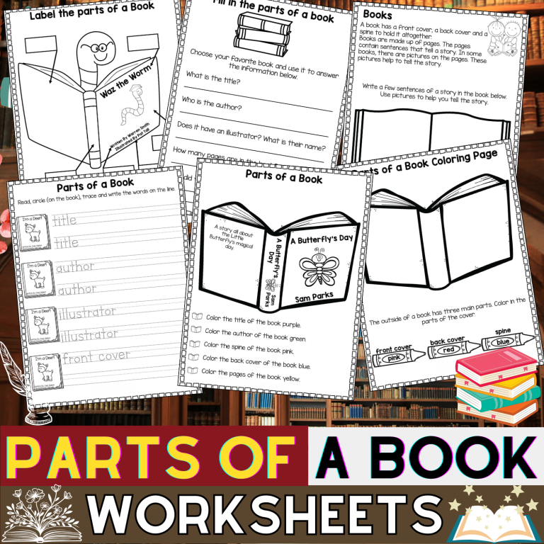 Book Report Templates | Parts of a Book Worksheets | Book Review ...
