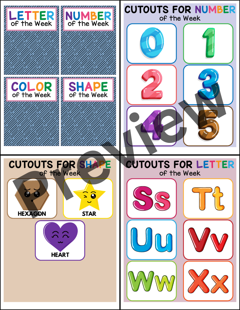 Classroom Decor Bundle | Alphabet, Number, Shape and Color Posters and ...