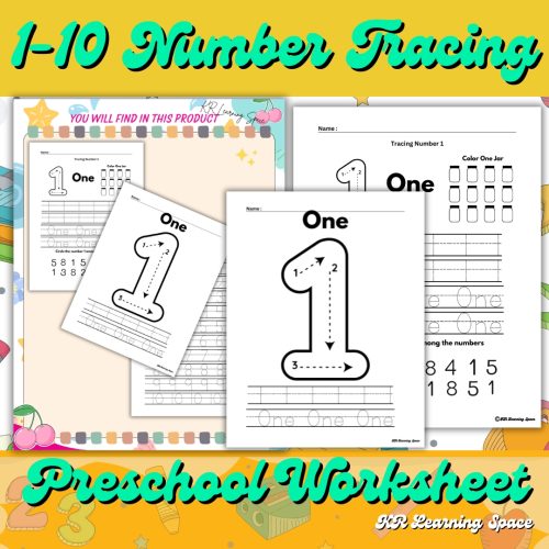 1-10 Number Tracing, Preschool Worksheet Printable, Handwriting ...
