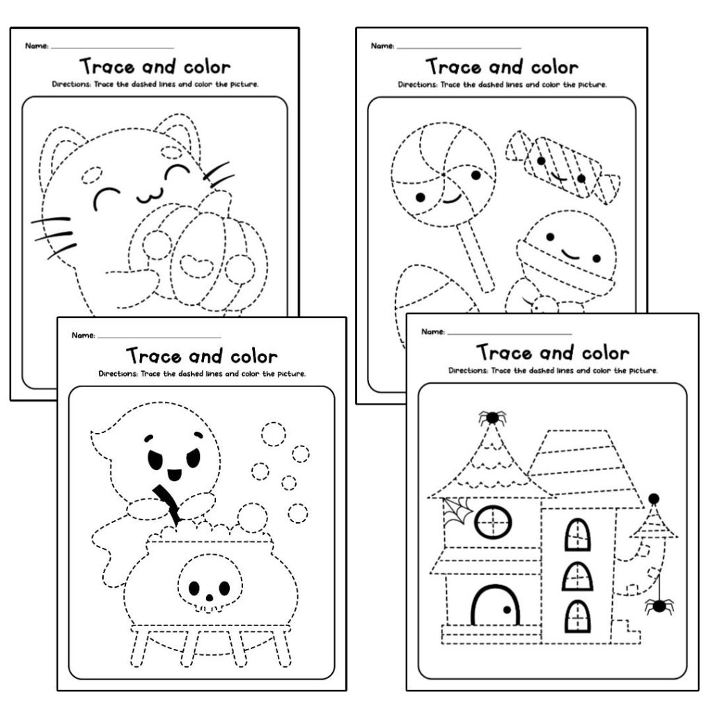 Halloween Trace and Color Printables | Made By Teachers