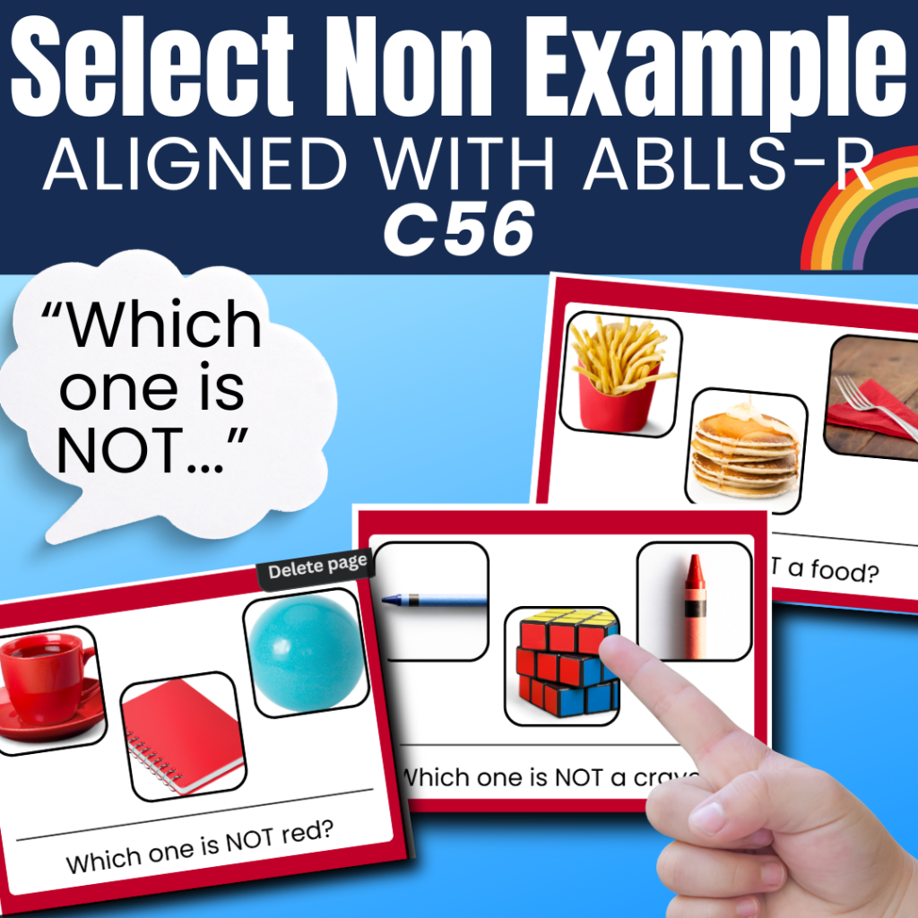 Select Non-Example Photo Picture Cards Aligned with ABLLS C56 "Which is ...
