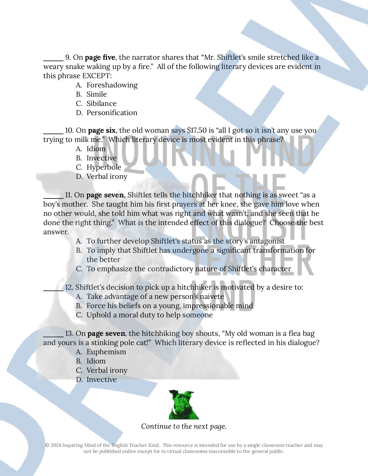 "The Life You Save May Be Your Own" Quiz, Close Reading, and Vocabulary ...