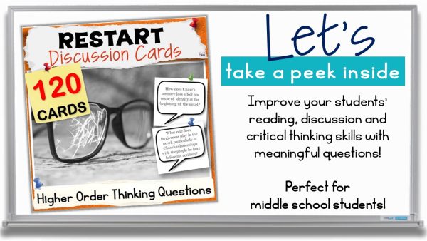 Restart Novel Study Discussion Questions Book Club Discussion Cards ...