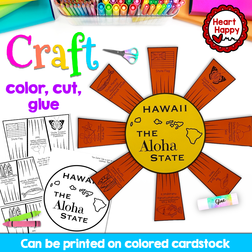 Hawaii State Symbols Craft BUNDLE | Made By Teachers