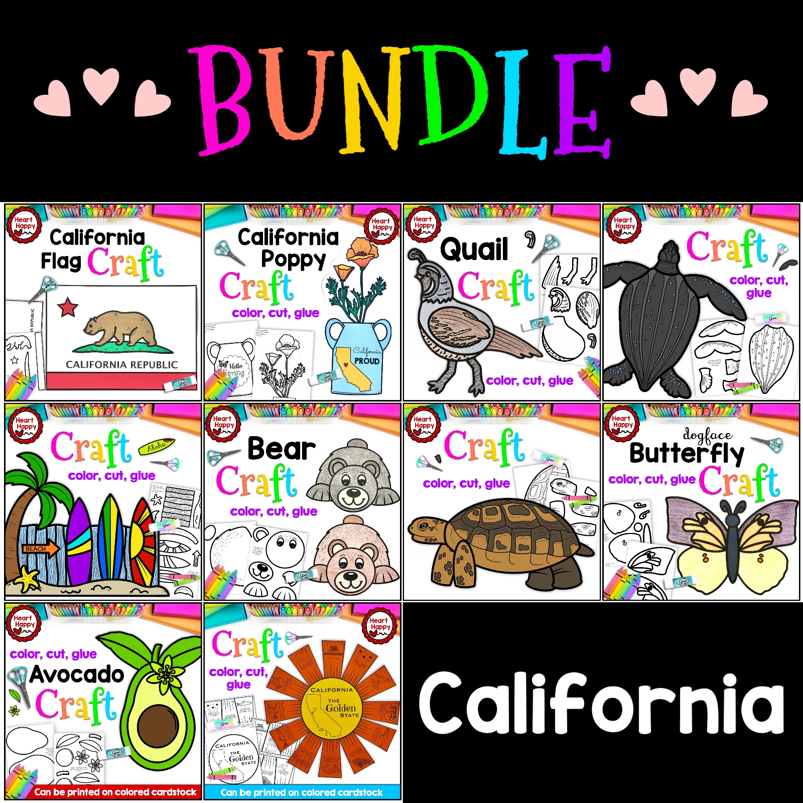 California State Symbols Craft BUNDLE | Made By Teachers
