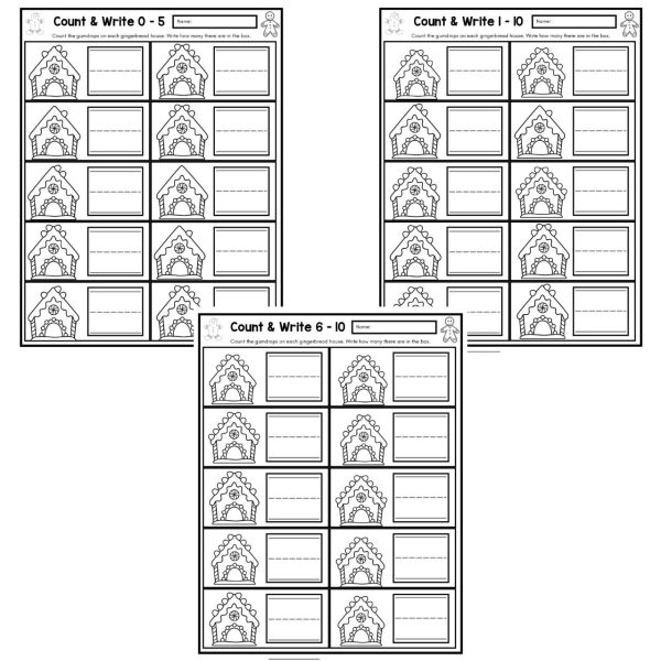 Gingerbread Counting Numbers Worksheets | Made By Teachers
