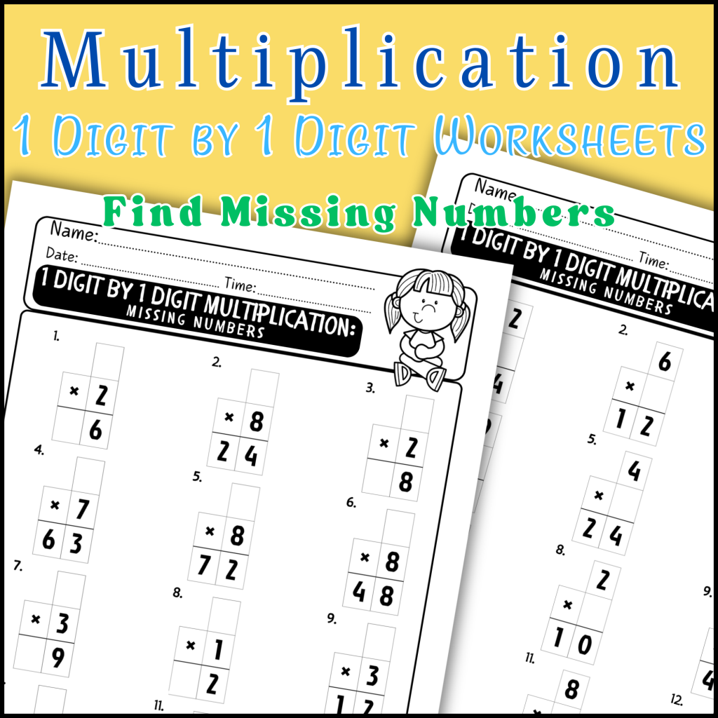Single Digit Multiplication Worksheets: Multiply 1 Digit by 1 Digit ...