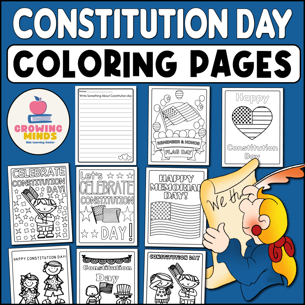 Constitution Day Coloring Pages +writing notes -coloring sheet- Made By ...