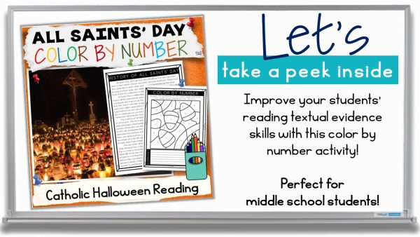 All Saints' Day Color by Number Catholic Halloween All Souls Day ...