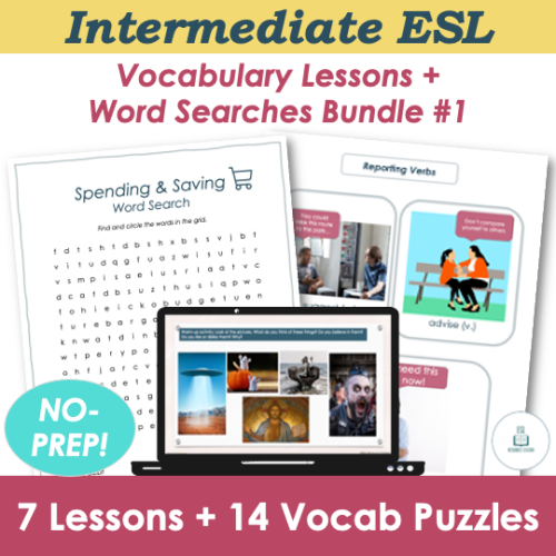 Adult ESL Intermediate Vocabulary Lessons & Word Searches Activities ...