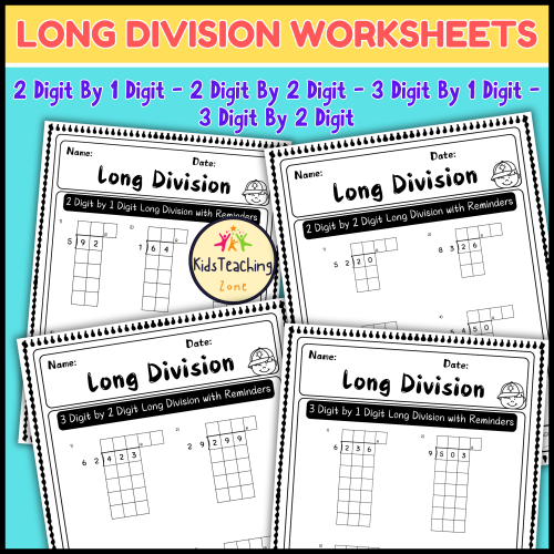 Multi Digit Long Division Worksheets Bundle - Made By Teachers