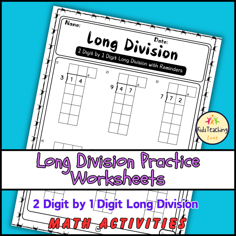 Multi Digit Long Division Worksheets Bundle - Made By Teachers