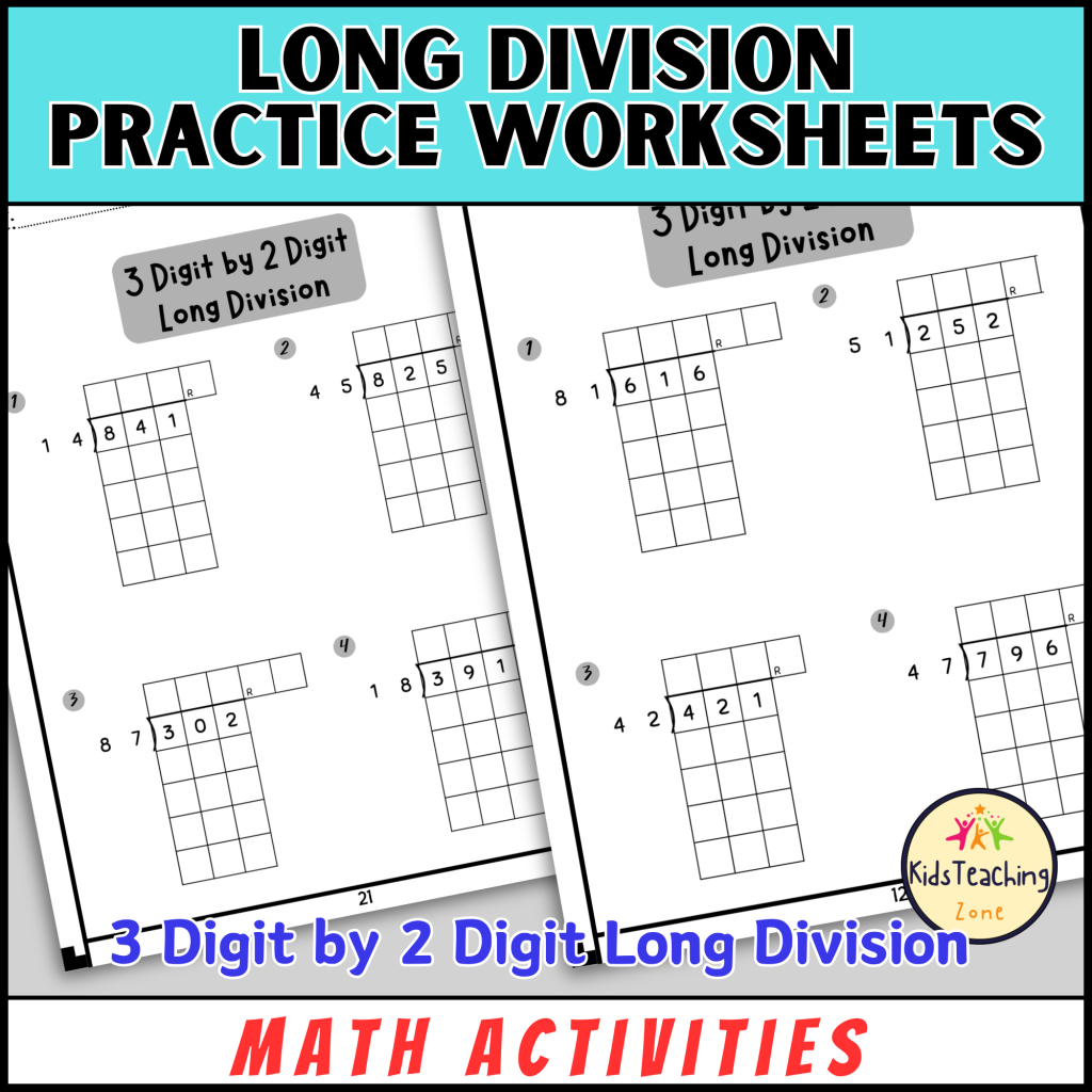 Multi Digit Long Division Worksheets Bundle - Made By Teachers
