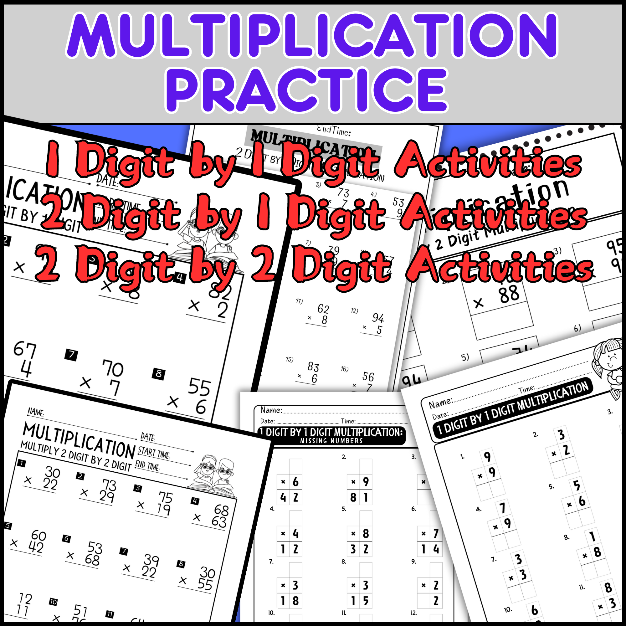 2 digit by 1 digit multiplication | Made By Teachers