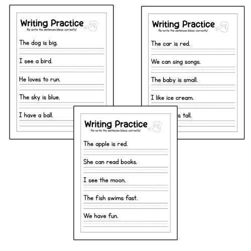 150 Sentence Writing Practice for 1st Graders - Made By Teachers