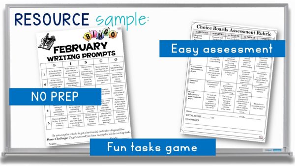 February Writing Prompts Bingo Creative Writing Morning Work Choice ...