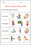 Printable Sentences Action Verbs Grammar Worksheets - Circle the Action ...