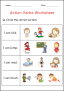 Printable Sentences Action Verbs Grammar Worksheets - Circle the Action ...