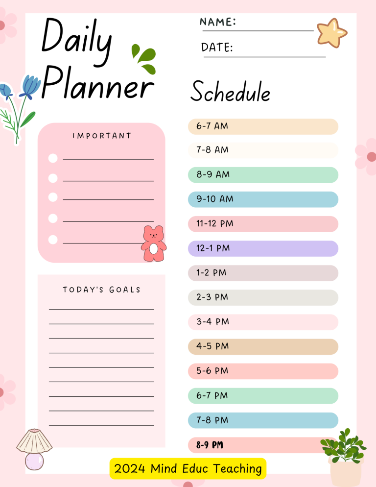 Daily, Weekly, Monthly Student Planner Pages + Cute Panda Stickers Gift ...
