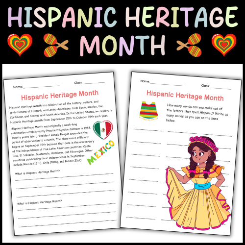 Printable Hispanic Heritage Month Activities - Hispanic Heritage Month ...