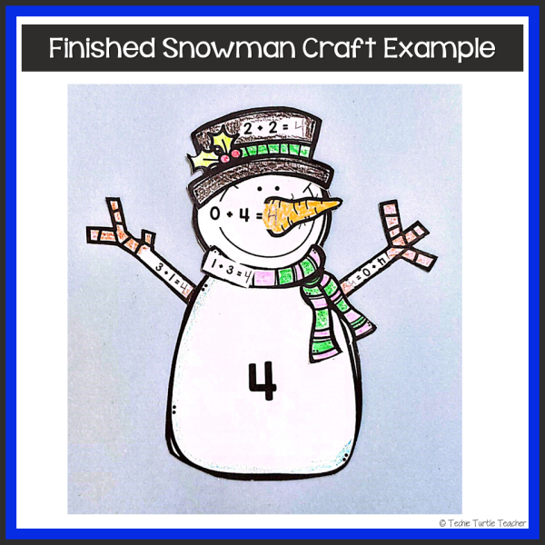 Winter Snowman Math Craft: Addition Facts Center Activity | Made By ...