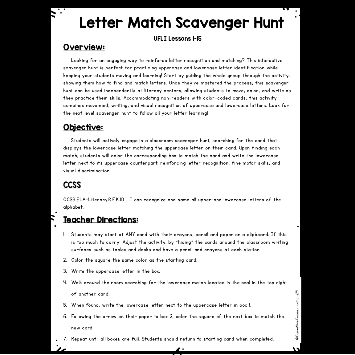 Uppercase & Lowercase Letter Match Scavenger Hunt Bundle | Made By Teachers