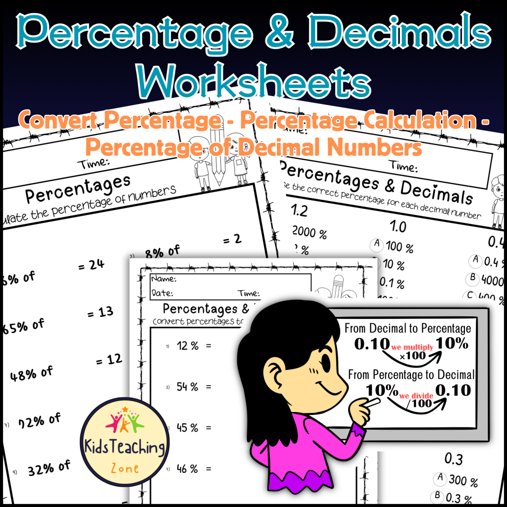 Convert Percentages to Decimals - Percentage of a Number - Made By Teachers