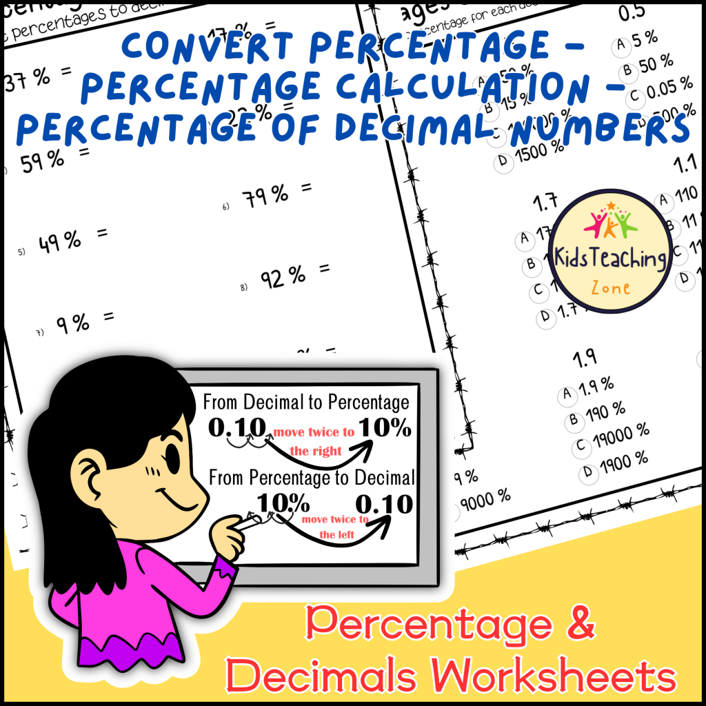Convert Percentages to Decimals - Percentage of a Number - Made By Teachers