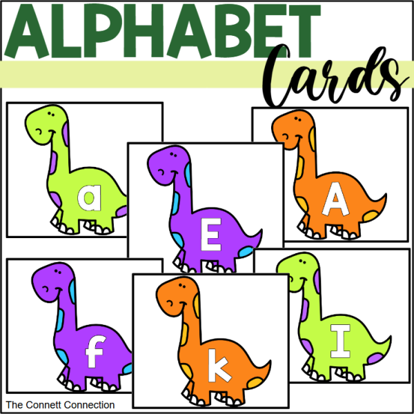 Dinosaur Alphabet and Number Flash Cards and Puzzles - Made By Teachers