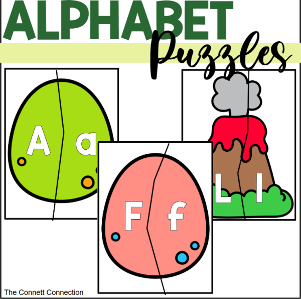 Dinosaur Alphabet and Number Flash Cards and Puzzles - Made By Teachers