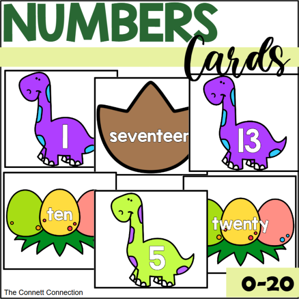 Dinosaur Alphabet and Number Flash Cards and Puzzles - Made By Teachers