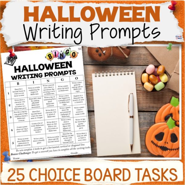Halloween Writing Prompts Bingo Creative Writing Morning Work Scary ...