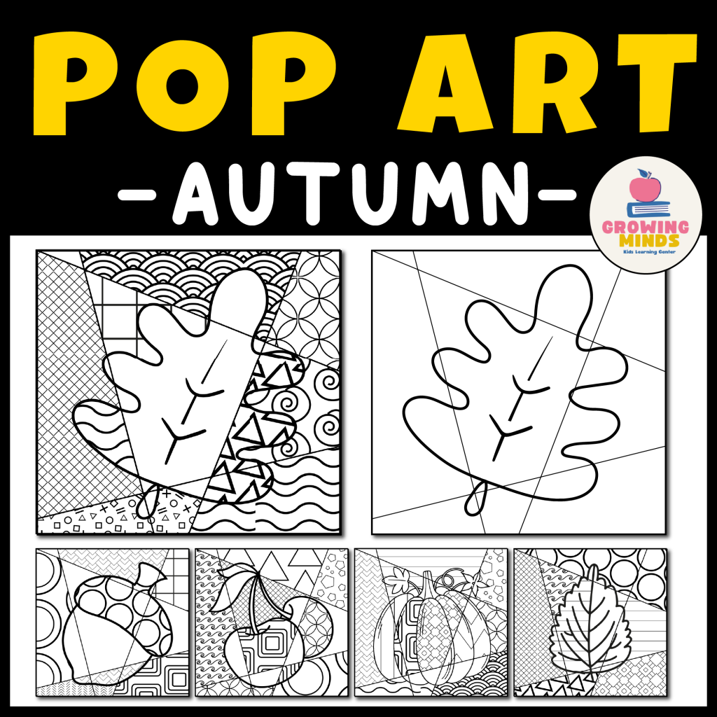 Fall Coloring Page Pop Art Activities - Autumn Art Activity - Growing ...