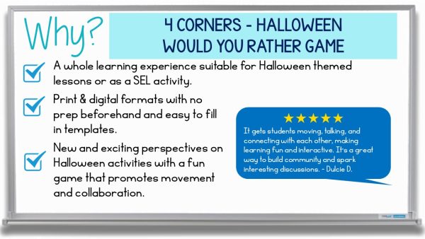 Would You Rather Halloween 4 Corners Questions Games Ice Breakers Fall ...