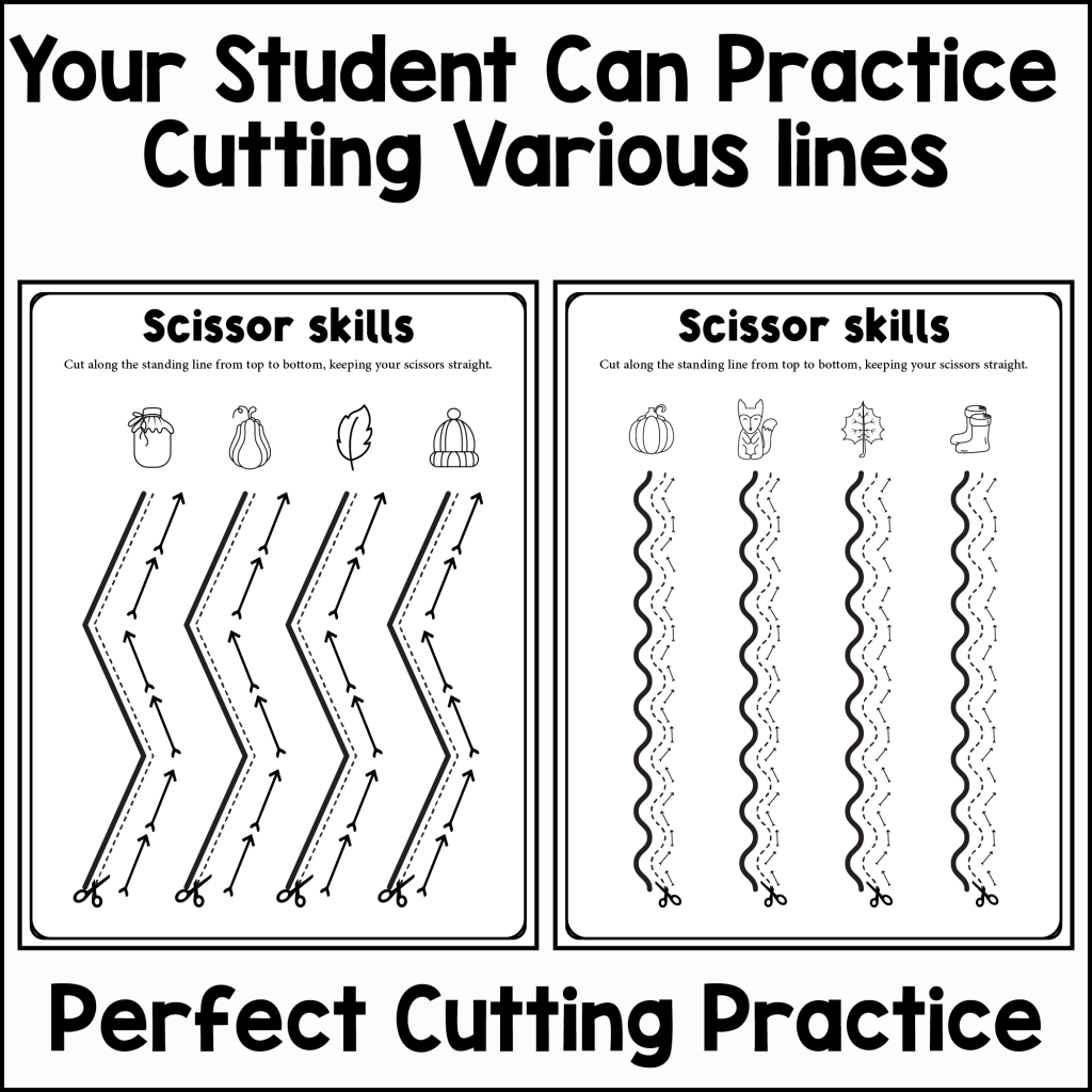 Autumn Scissor Skills Activity Printable - Fine Motor Line Cutting ...