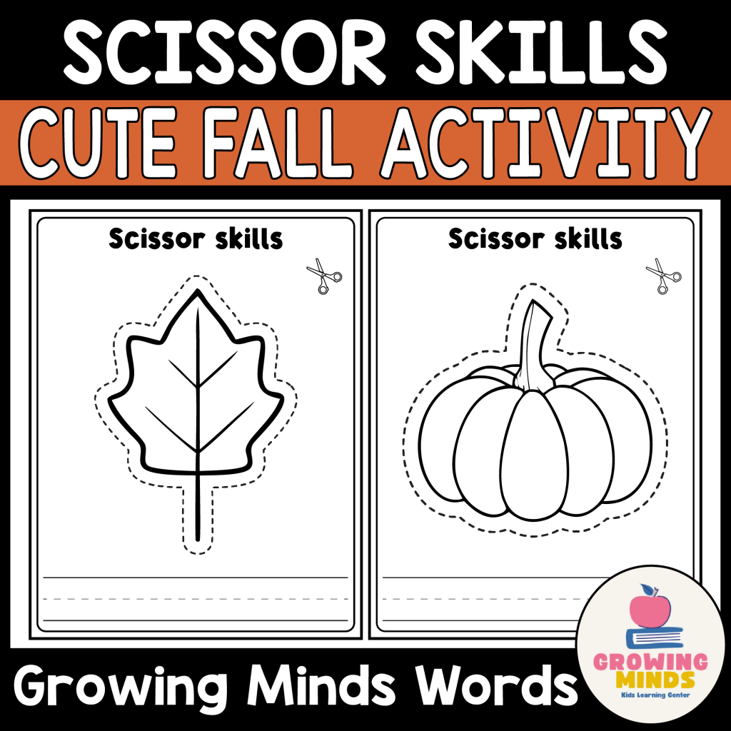 Cute Fall Scissor Skills Cutting Practice and writing Activity ...