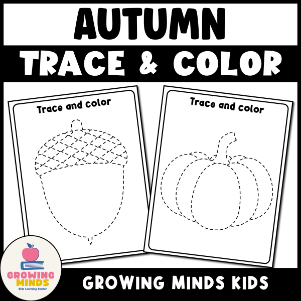 Fall Tracing and Coloring Pages | Autumn activités | Preschool ...