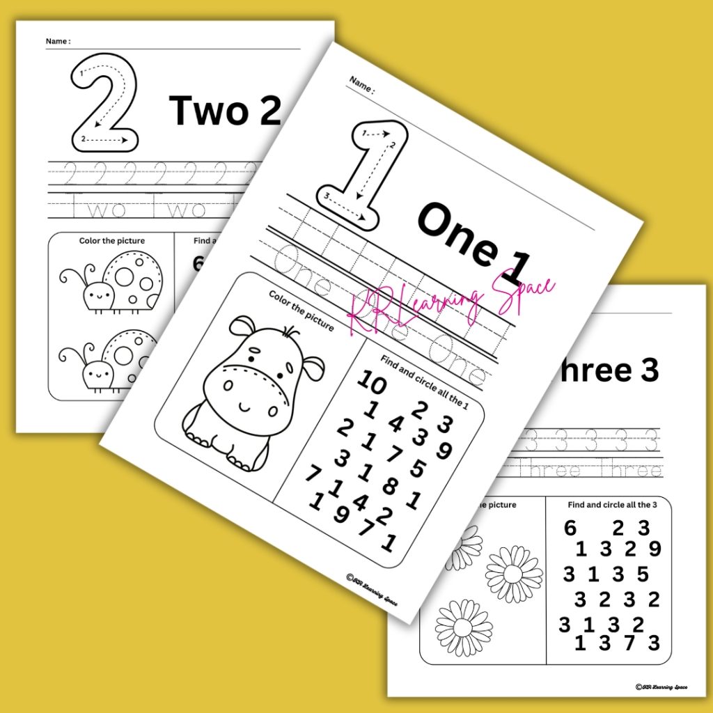 1-10 Number Tracing, Preschool Worksheet Printable, Handwriting ...
