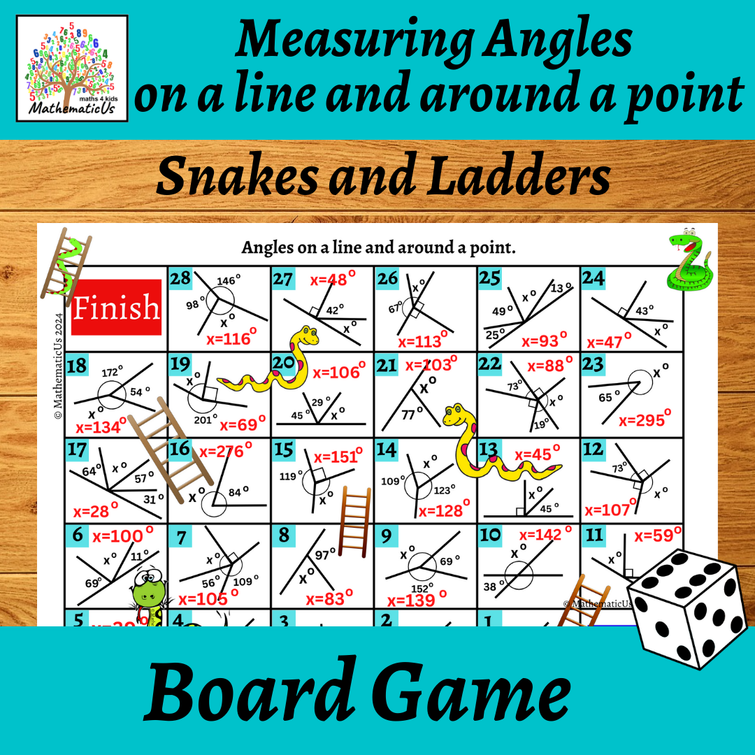 Angles in a triangle Snakes and Ladders Board Dice Game middle level ...