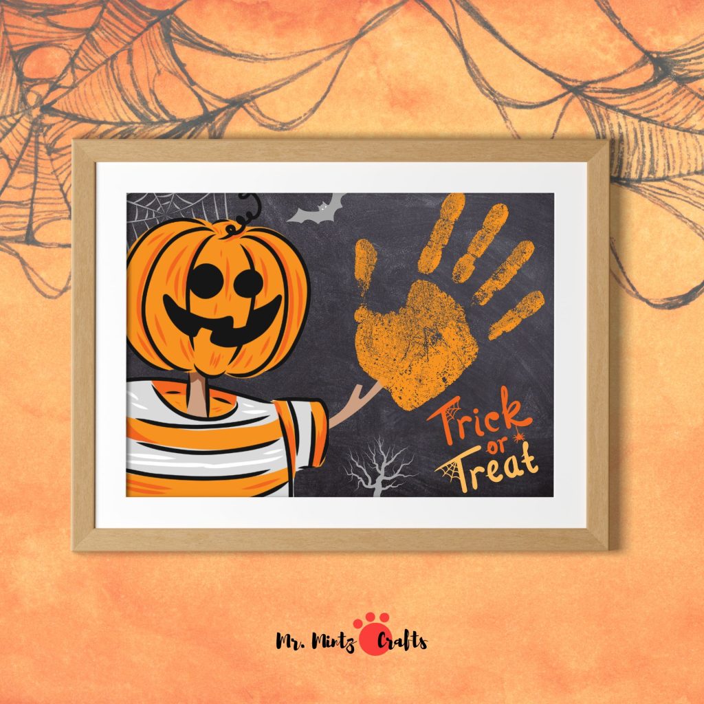 Pumpkin Handprint Halloween Craft - Trick or Treat Printable Activity ...