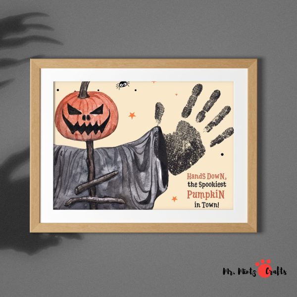 Spooky Halloween Pumpkin Handprint Craft for Kids - Printable DIY ...