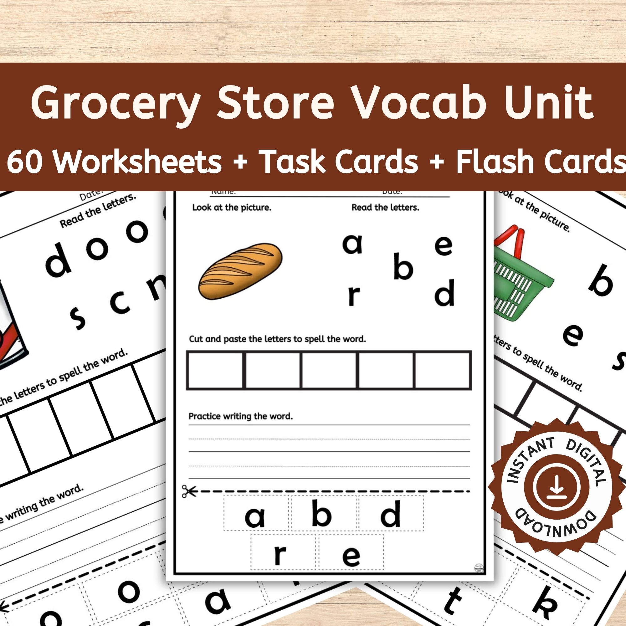 Life Skills Grocery Store Worksheets, Grocery Spelling Words, Task ...
